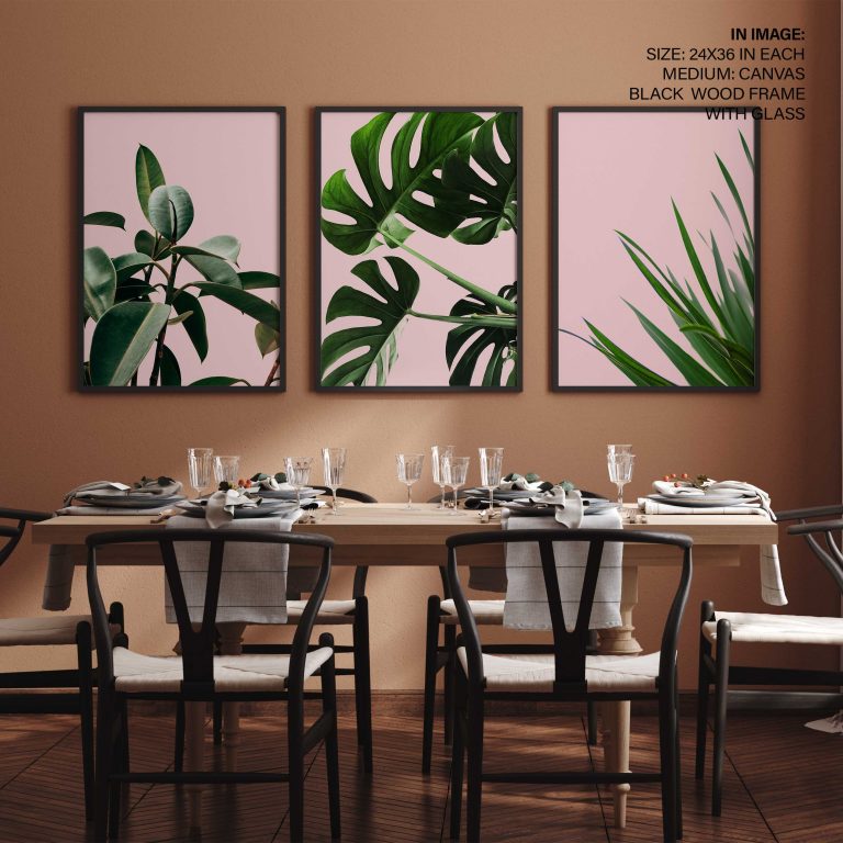 Set of 3 monstera leaf - Wall Art Decor, Framed Painting, Home Decor ...