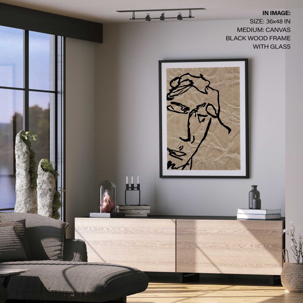 Matisse vintage line drawing face abstract - BestOfBharat