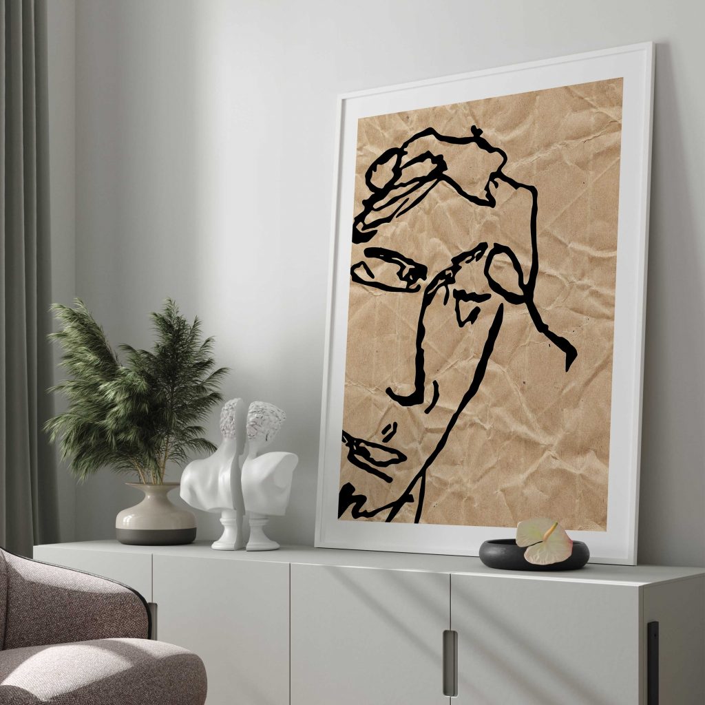Matisse vintage line drawing face abstract - BestOfBharat