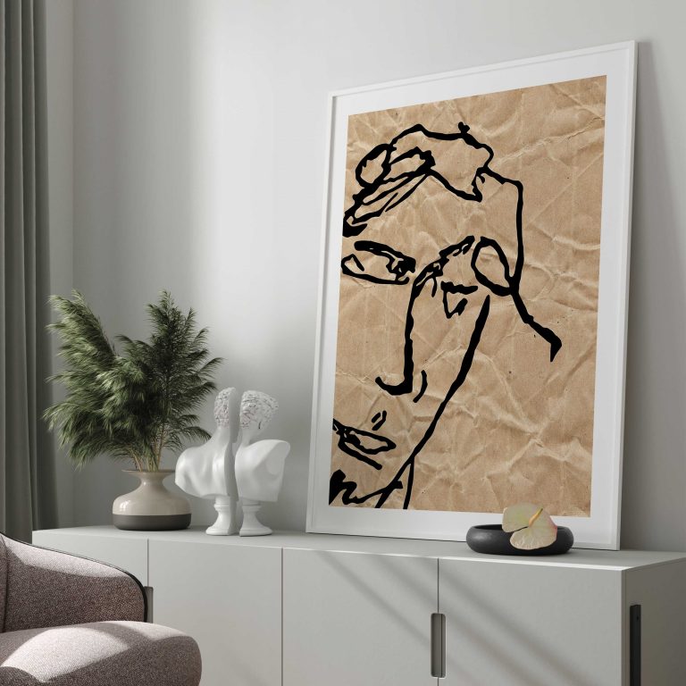 Matisse vintage line drawing face abstract - BestOfBharat
