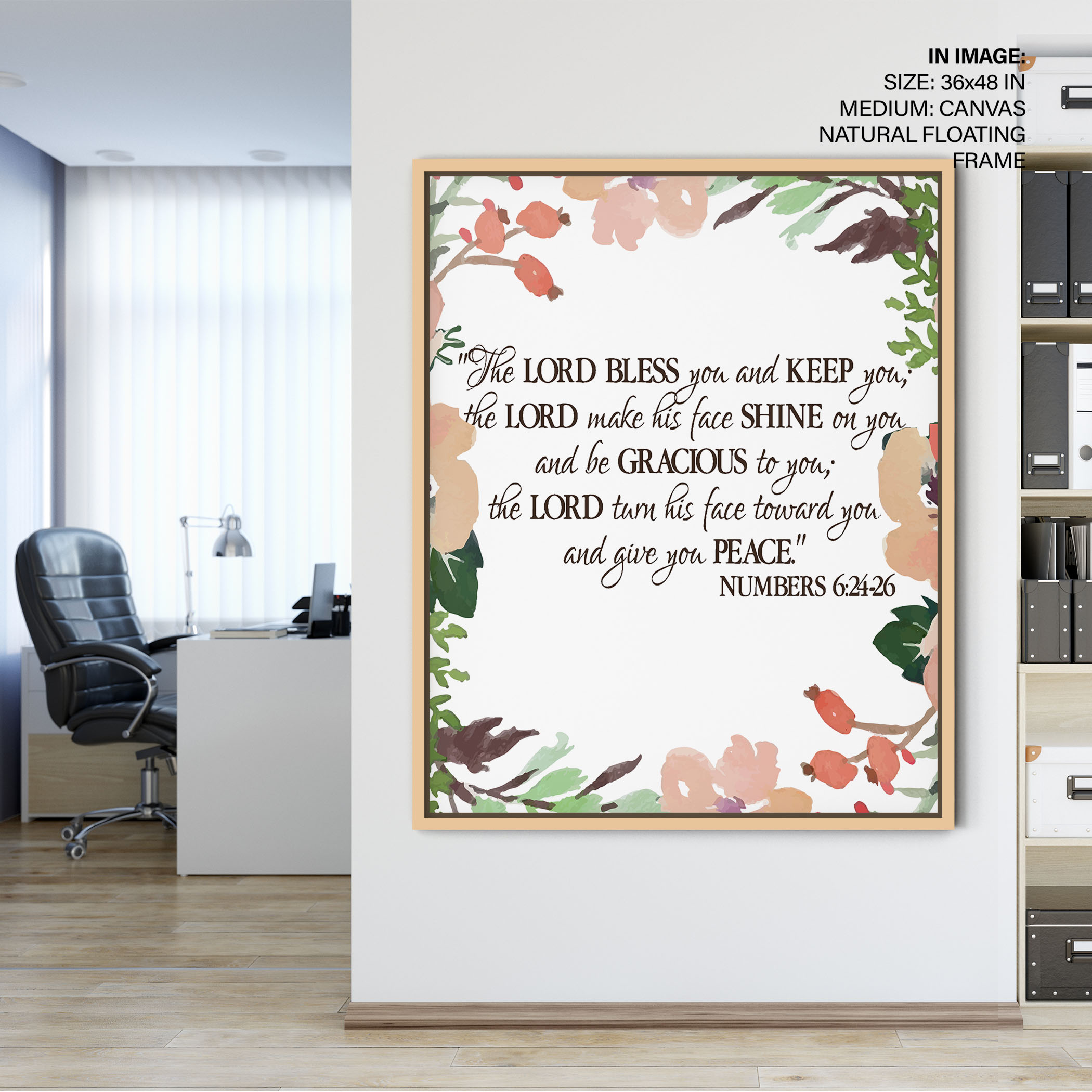 The Lord Bless you - Numbers 6-24-26 - Wall Art Decor, Framed Painting ...