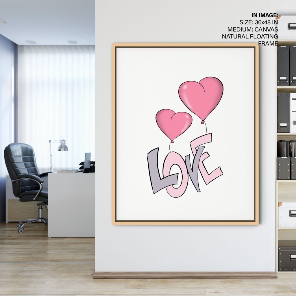 Love Wall Hanging, Love Print, Love Heart Poster, Valentines framed art ...