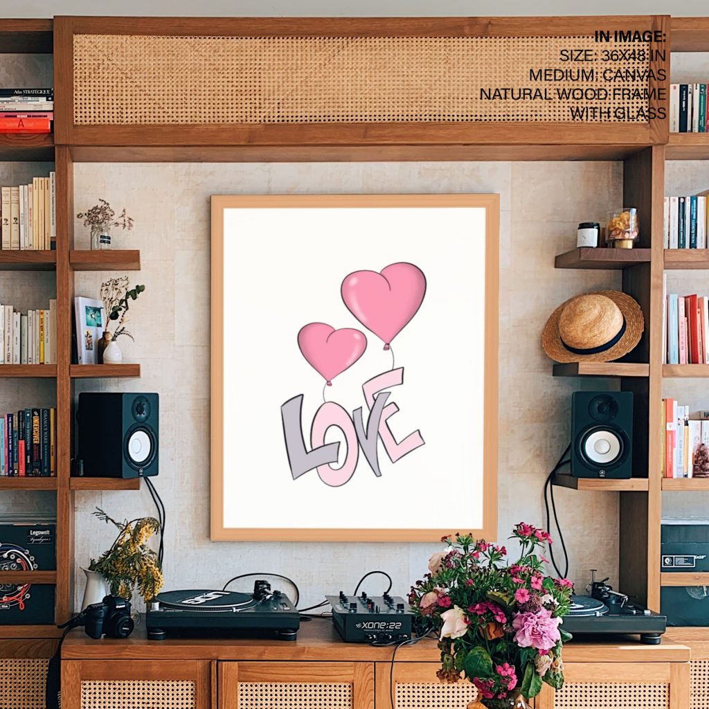 Love Wall Hanging, Love Print, Love Heart Poster, Valentines framed art ...