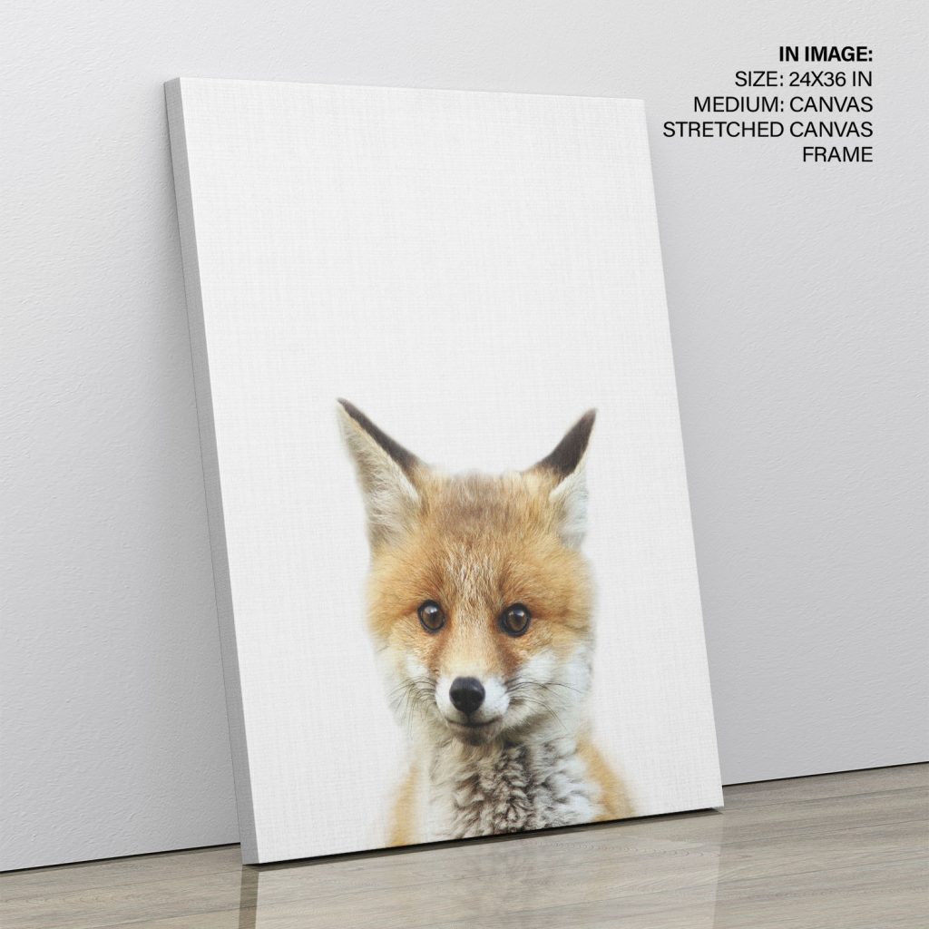 Baby Fox Print, Baby Animal Poster, Woodlands Nursery Decor, Minimalist ...