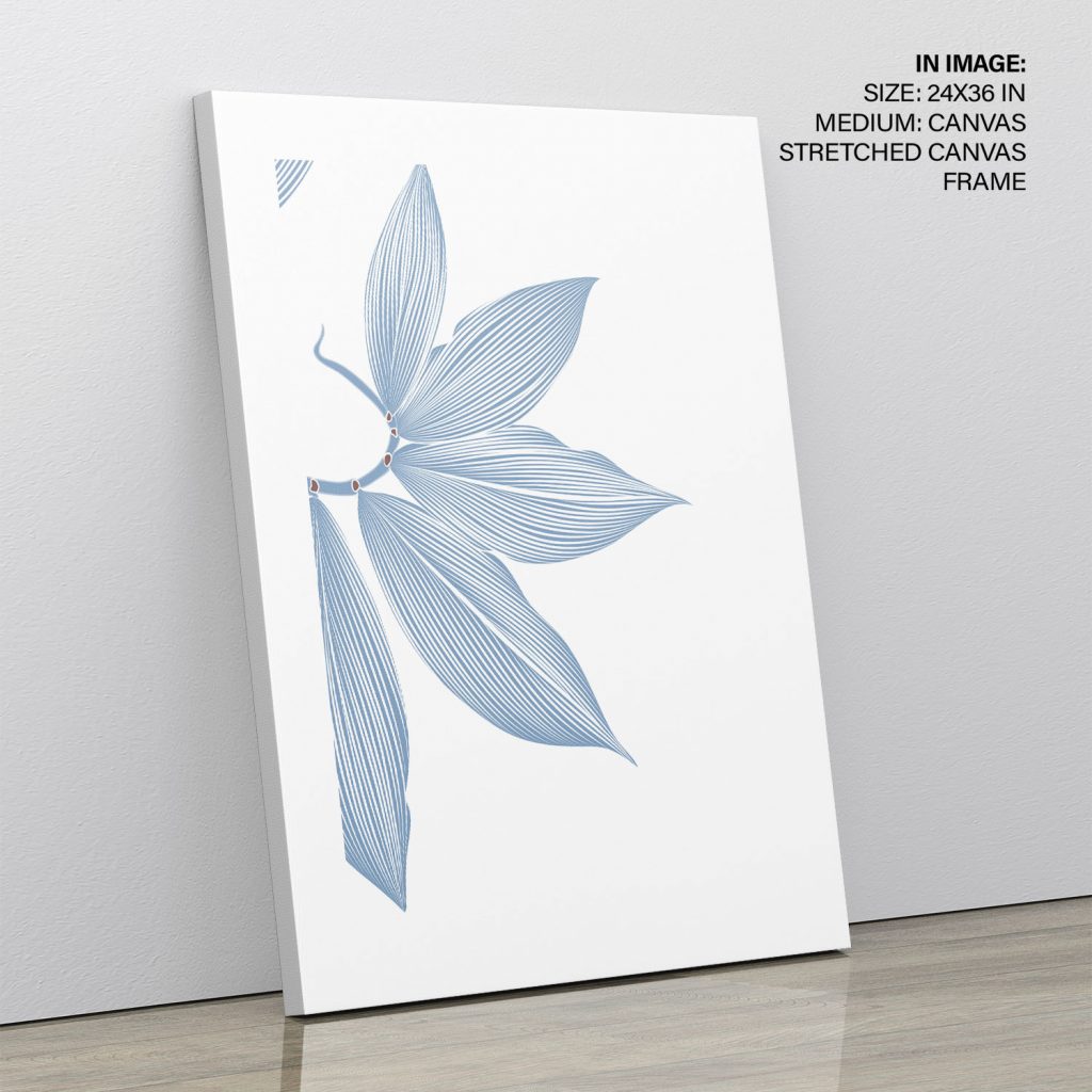 Blue flower line art - Wall Art - Choose Size & Frames, Non Toxic Home ...