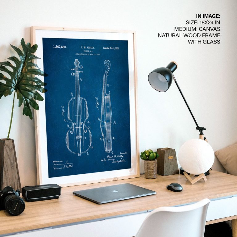 Violin 1916 blueprint - Wall Art, Hanging Wall Decor, Home Decor ...