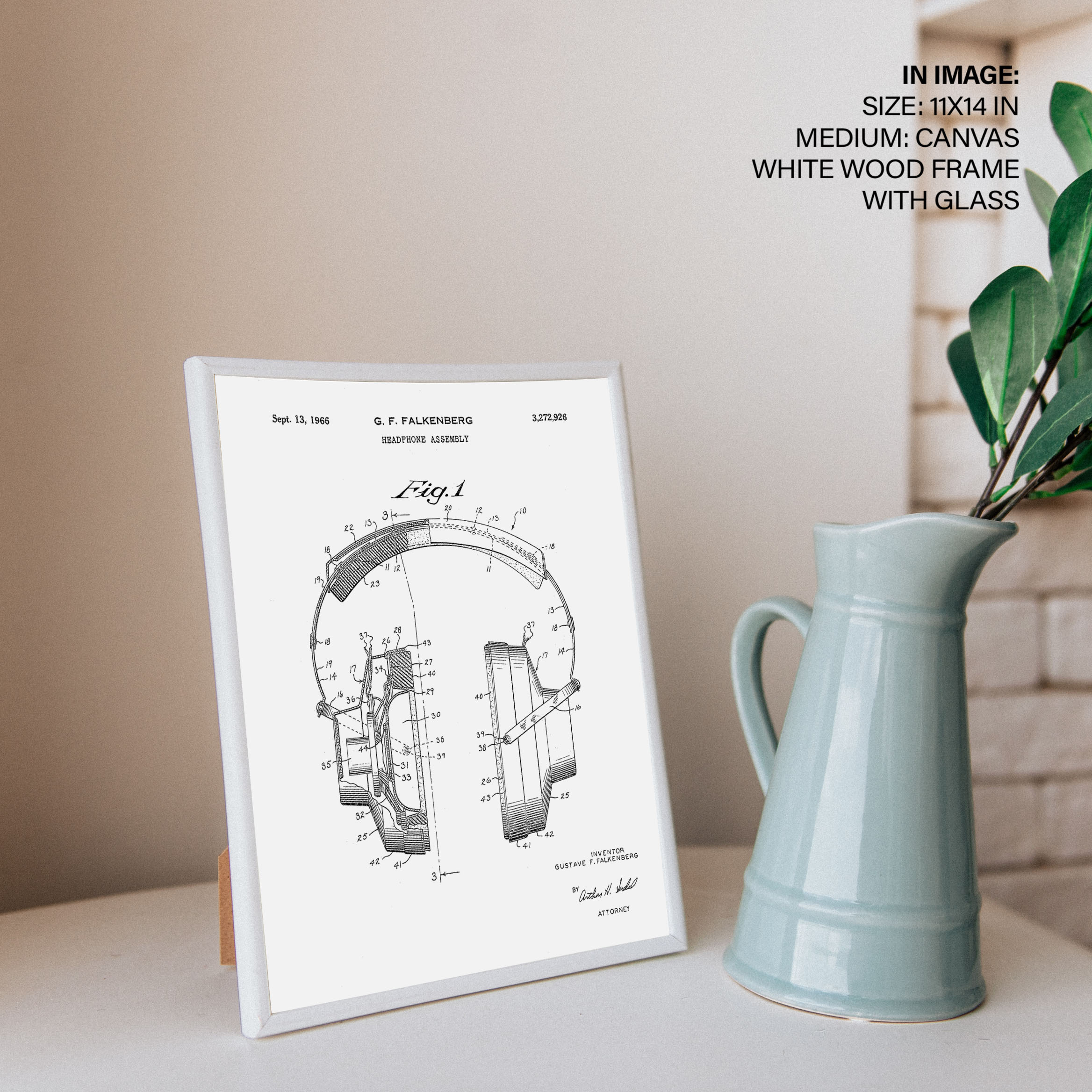 Headphone assembly 1966 - Wall Art, Hanging Wall Decor, Home Decor ...