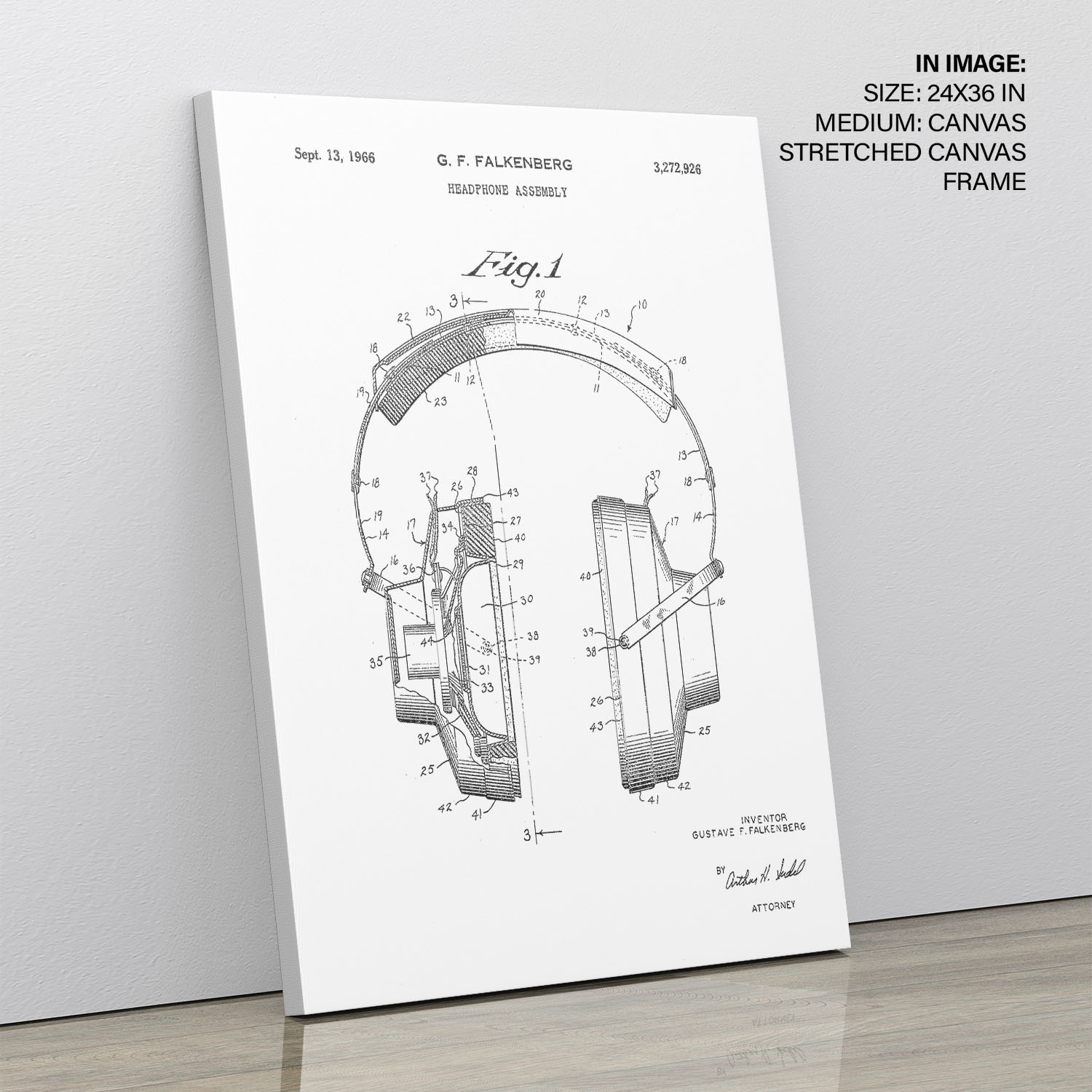 Headphone assembly 1966 - Wall Art, Hanging Wall Decor, Home Decor ...