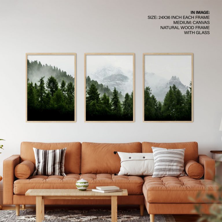 Forest Framed Wall Art (Set of 3), Nature Art, Modern Art - Choose Size ...