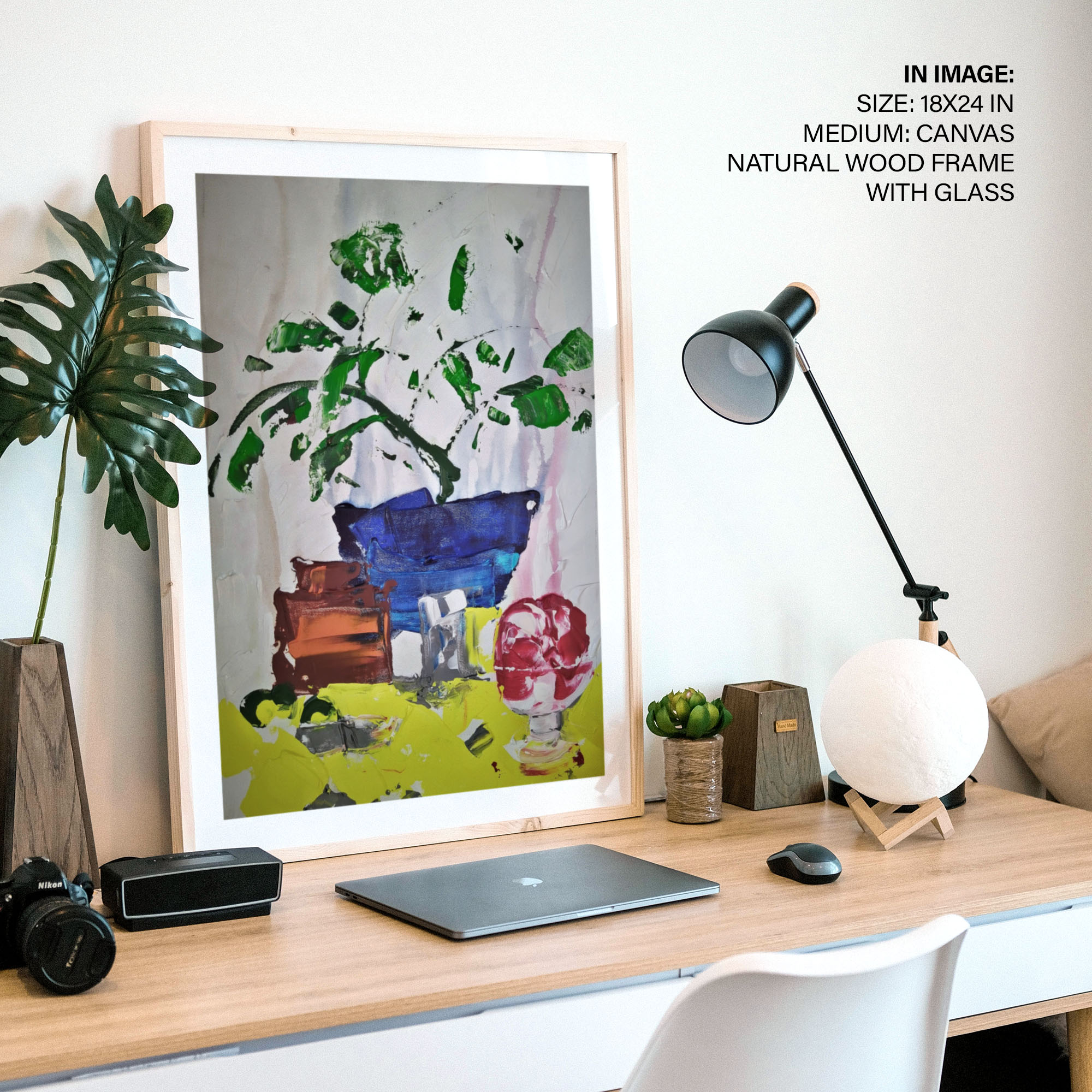 Abstract plant pot painting - Wall Art - 10+ Sizes, 50+ Frames, Museum ...