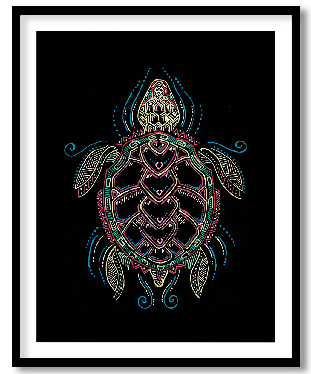 Abstract line drawing geometrical turtle - Wall Art - 10+ Sizes, 50 ...