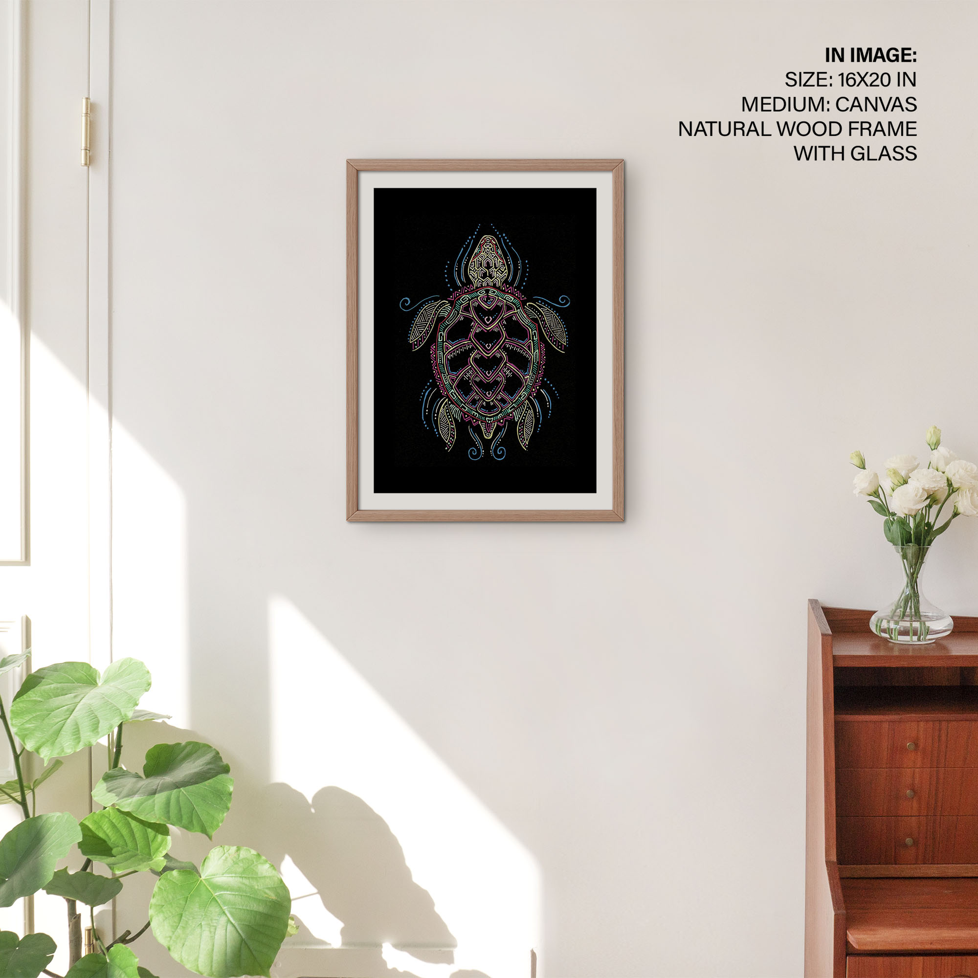 Abstract line drawing geometrical turtle - Wall Art - 10+ Sizes, 50 ...