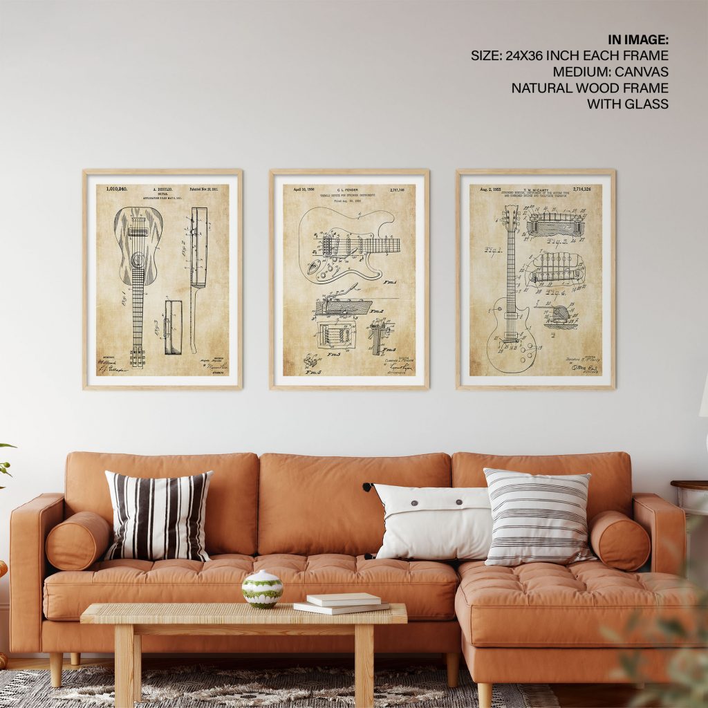 Set of 3 gun and bullet vintage - Wall Art, Hanging Wall Decor, Home ...