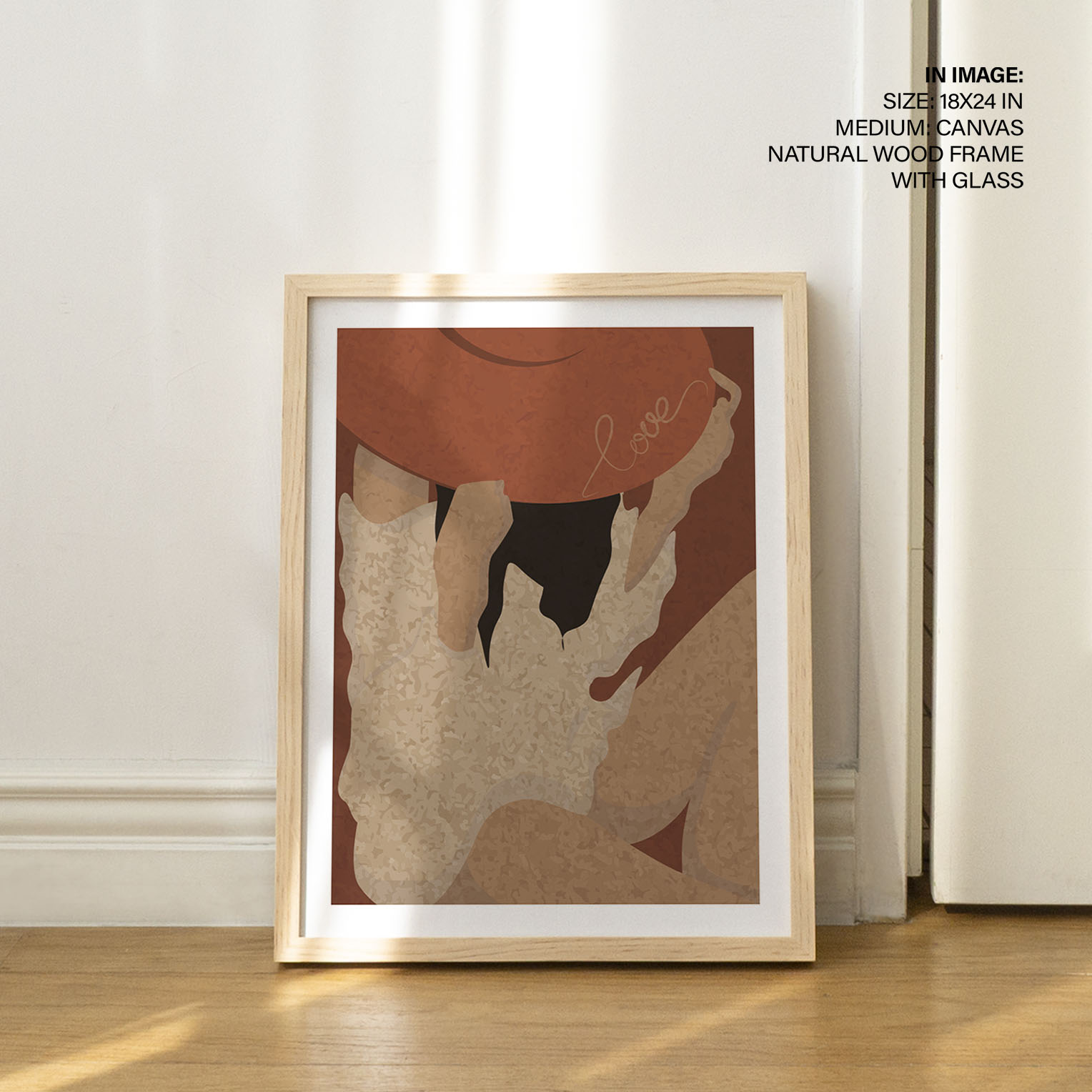 Modern triptych girl with hat - Wall Art, Hanging Wall Decor, Home ...