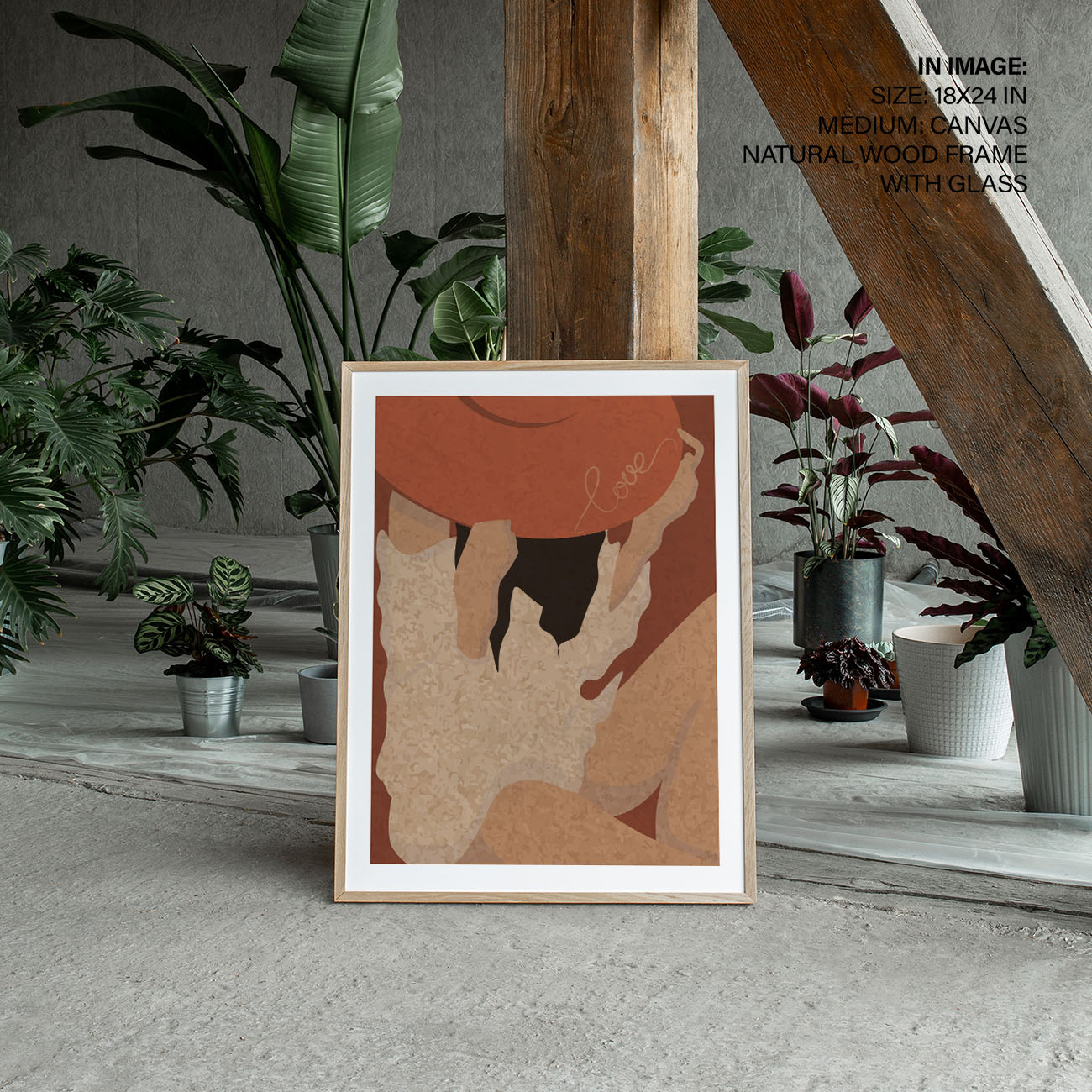 Modern triptych girl with hat - Wall Art, Hanging Wall Decor, Home ...