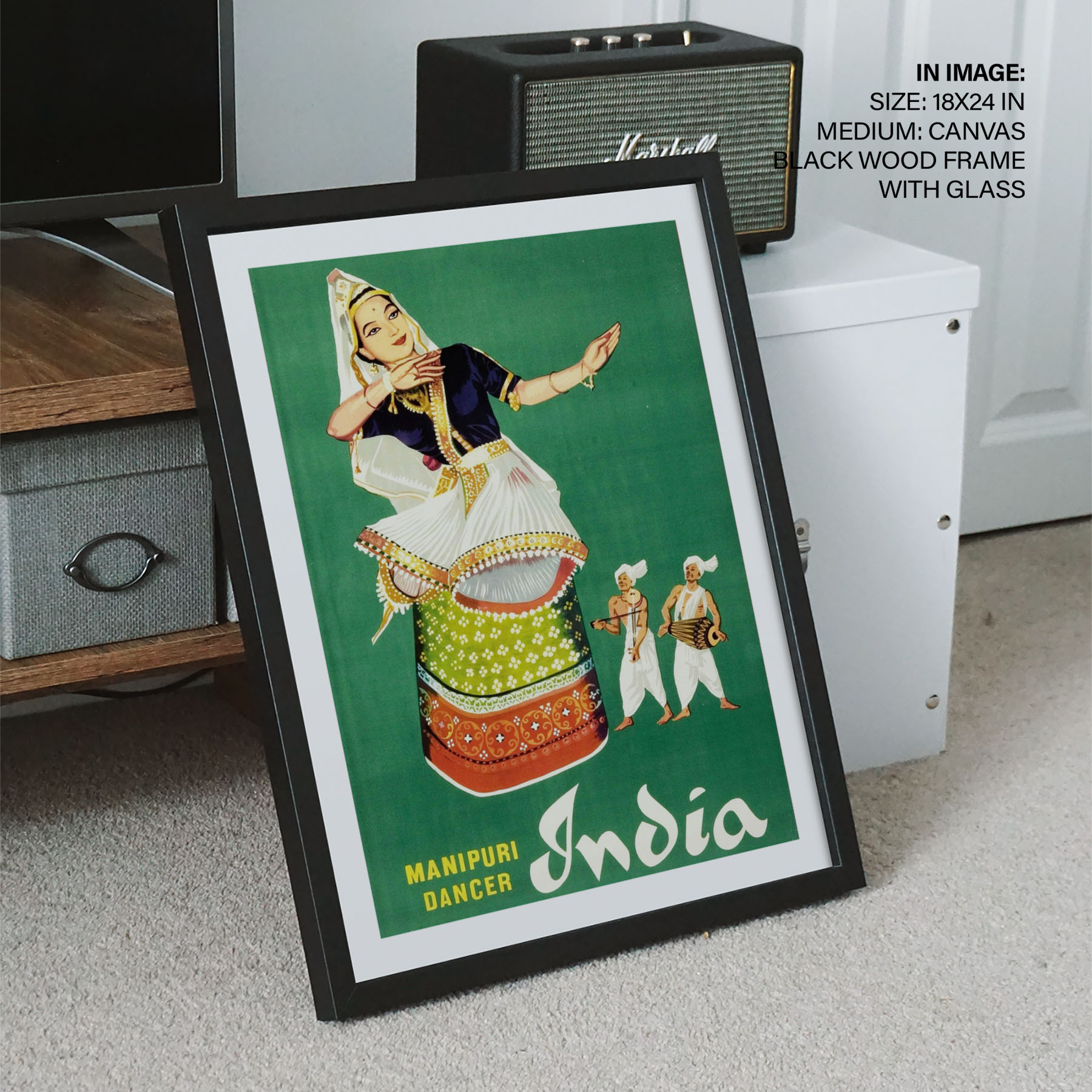 Manipuri dance, Manipur, India - Vintage travel poster - Wall Art ...