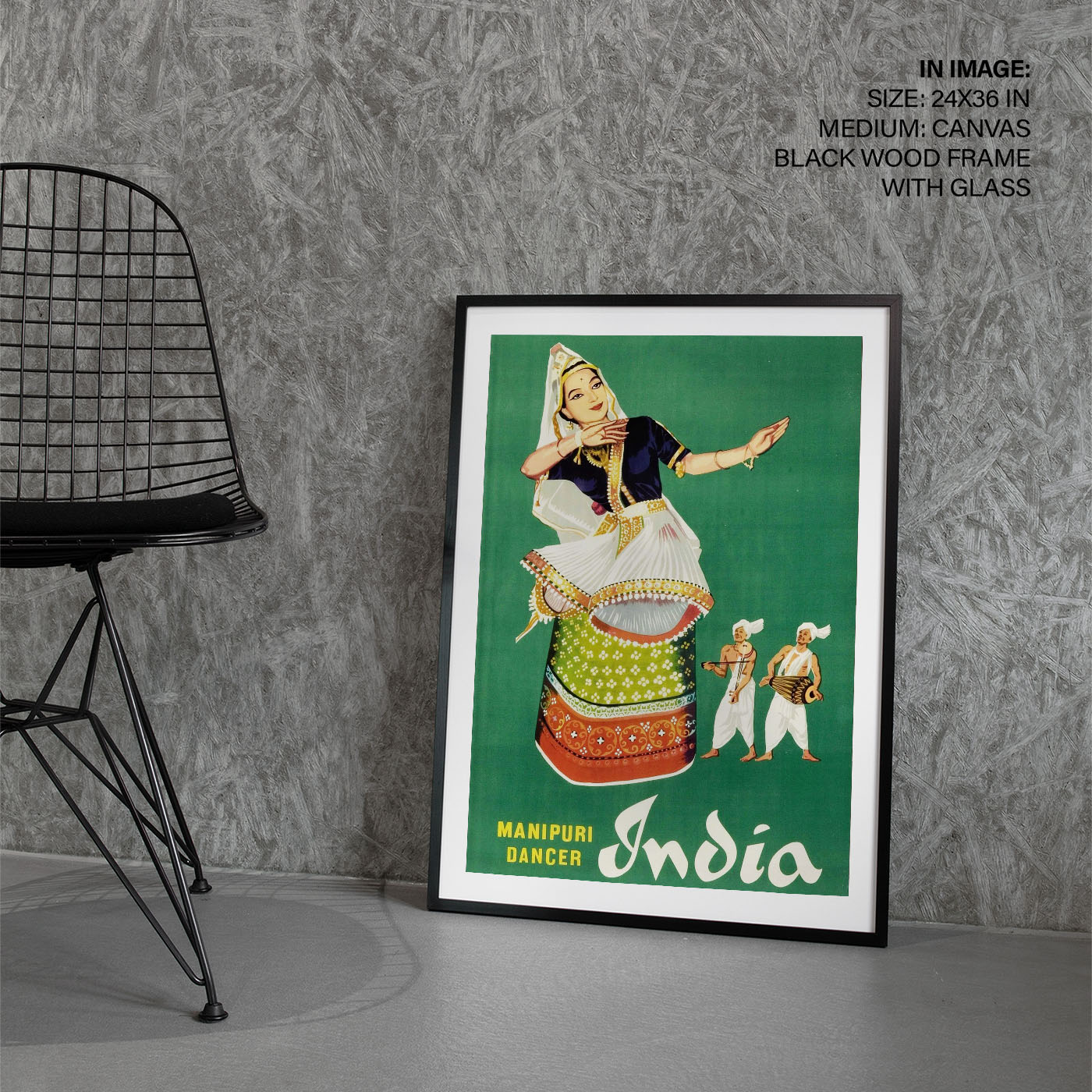 Manipuri dance, Manipur, India - Vintage travel poster - Wall Art ...