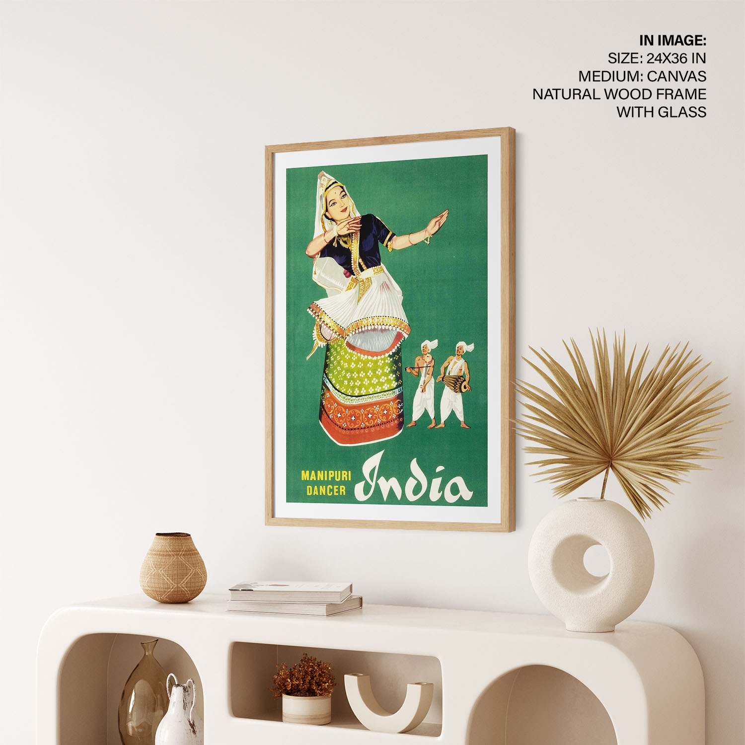 Manipuri dance, Manipur, India - Vintage travel poster - Wall Art ...