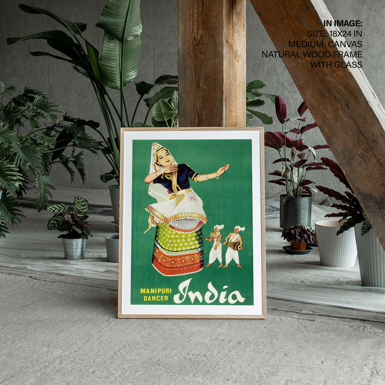 Manipuri dance, Manipur, India - Vintage travel poster - Wall Art ...