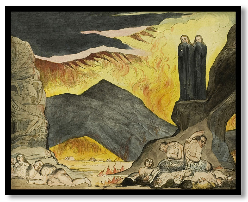 The circle of the falsifiers dante and virgil covering their noses ...