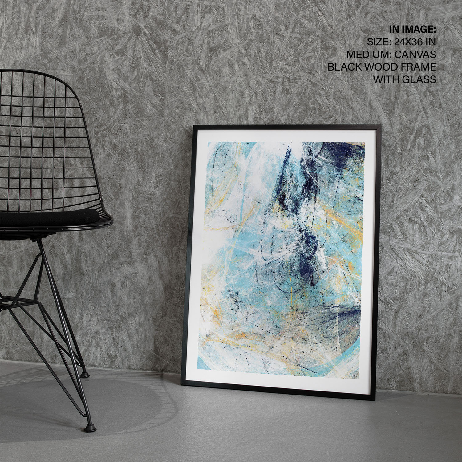 Pale blue abstract painting - BestOfBharat