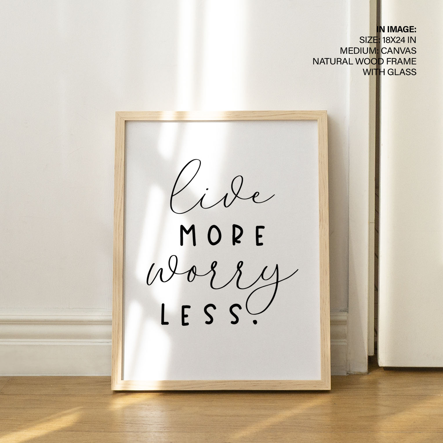 Live more worry less - quotes, happiness - Wall Art, Hanging Wall Decor ...