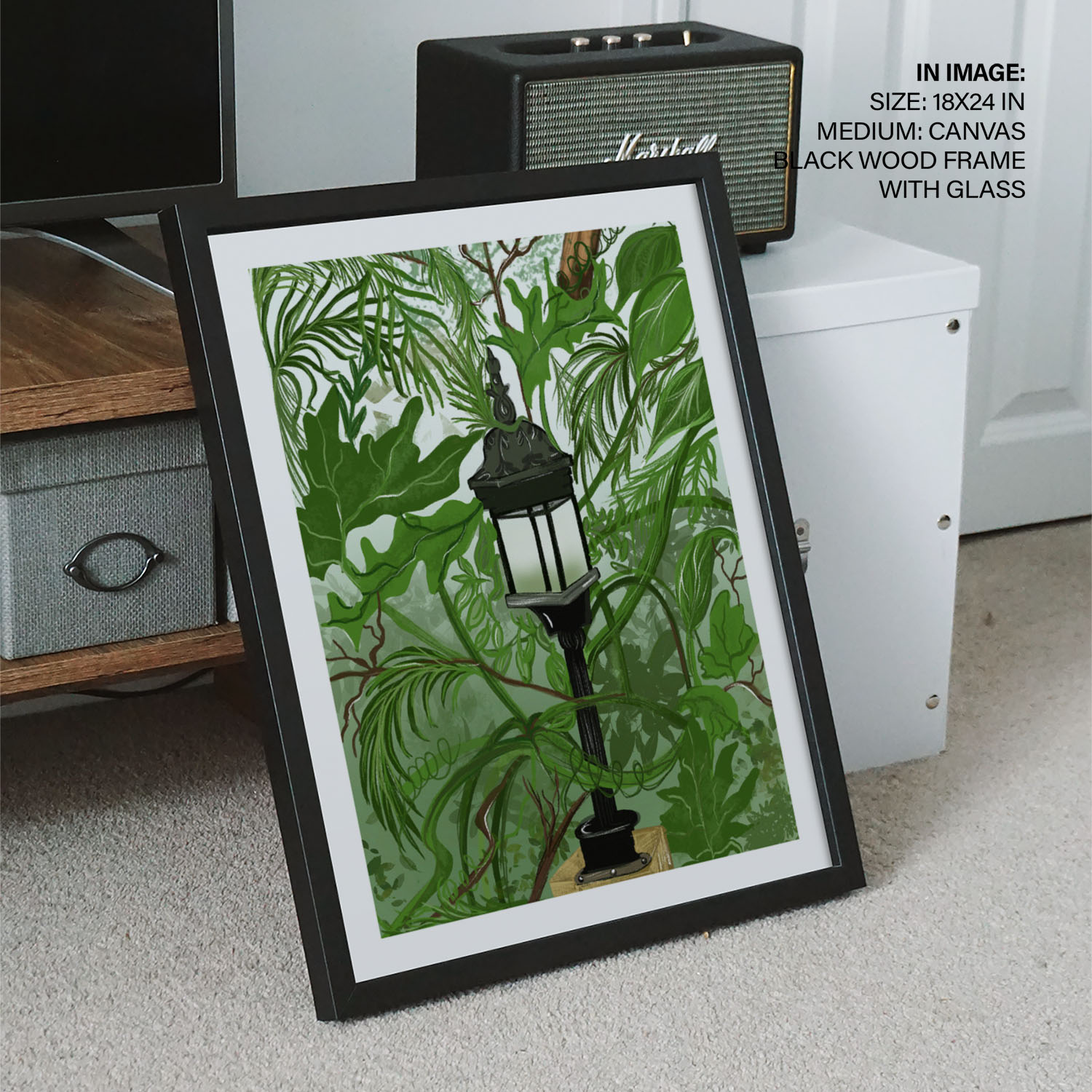 Abstract green garden painting - Wall Art - 10+ Sizes, 50+ Frames ...