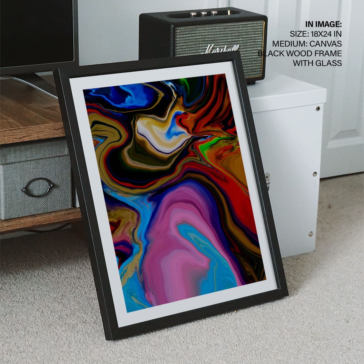 Colorful tsunami abstract painting - Wall Art, Hanging Wall Decor, Home ...