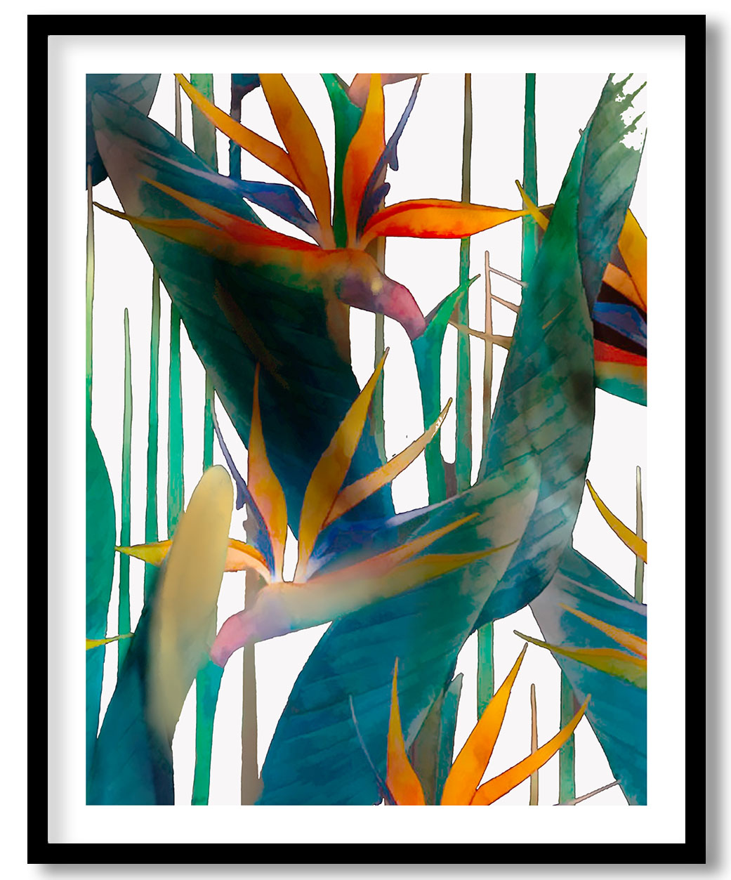 Abstract minimalistic botanical flowers - Wall Art Decor, Framed ...