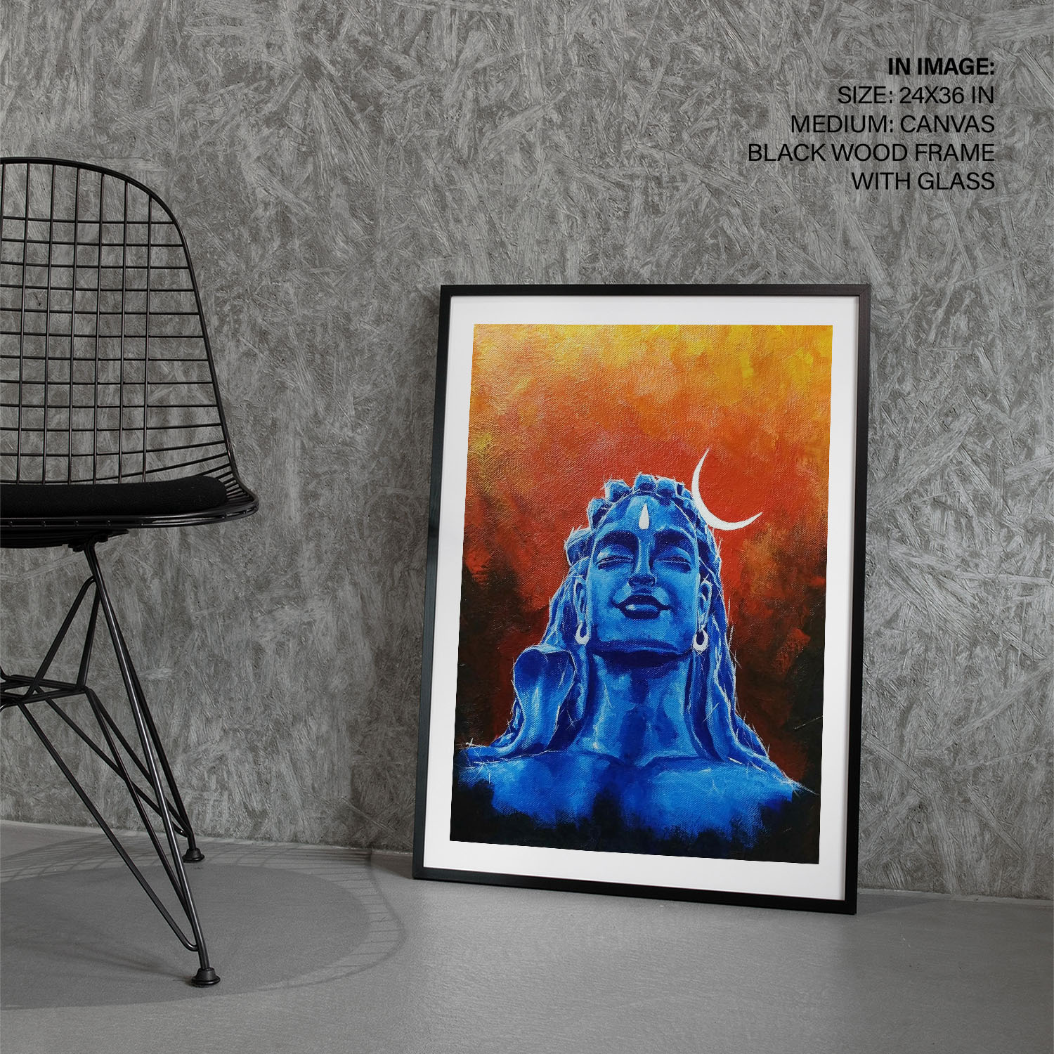 Blue shiva painting - BestOfBharat