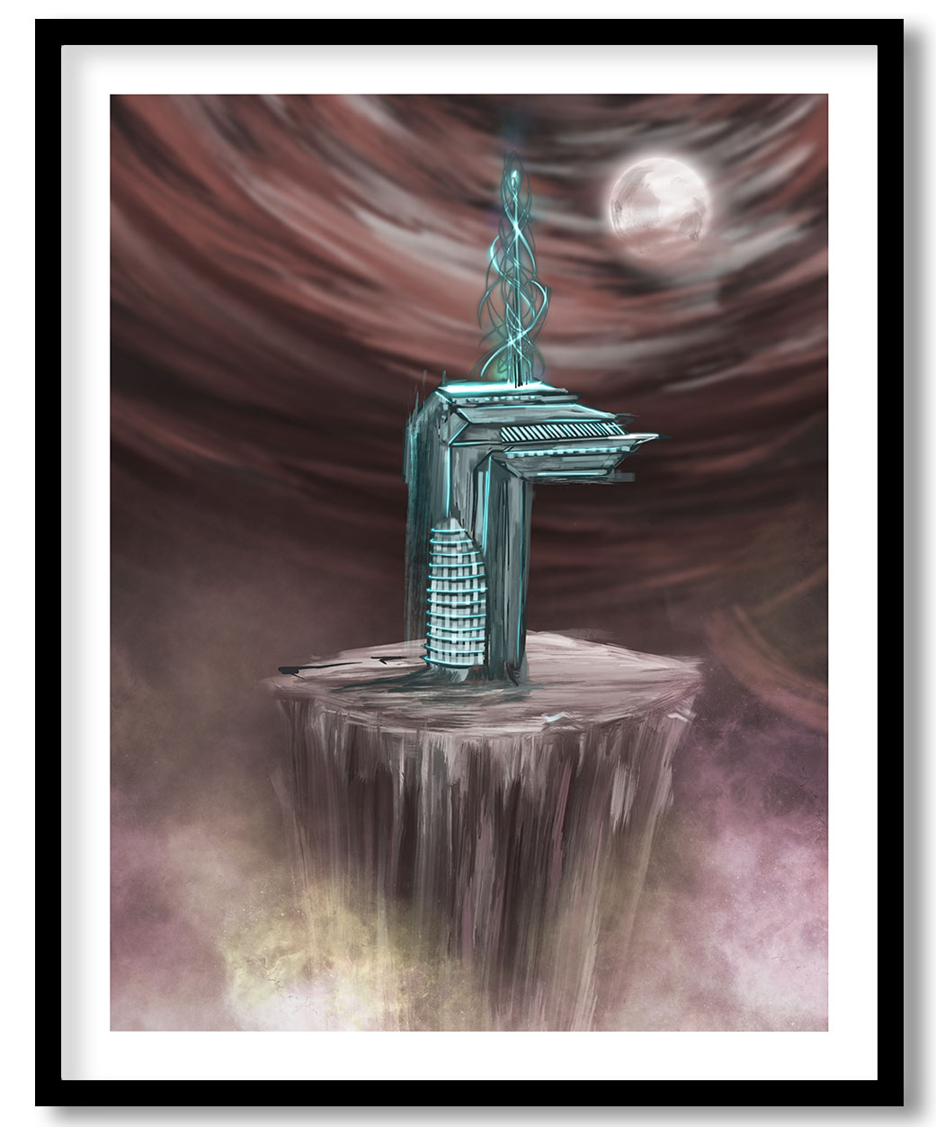 Abstract mysterious fantasy building architecture landscape - Wall Art ...
