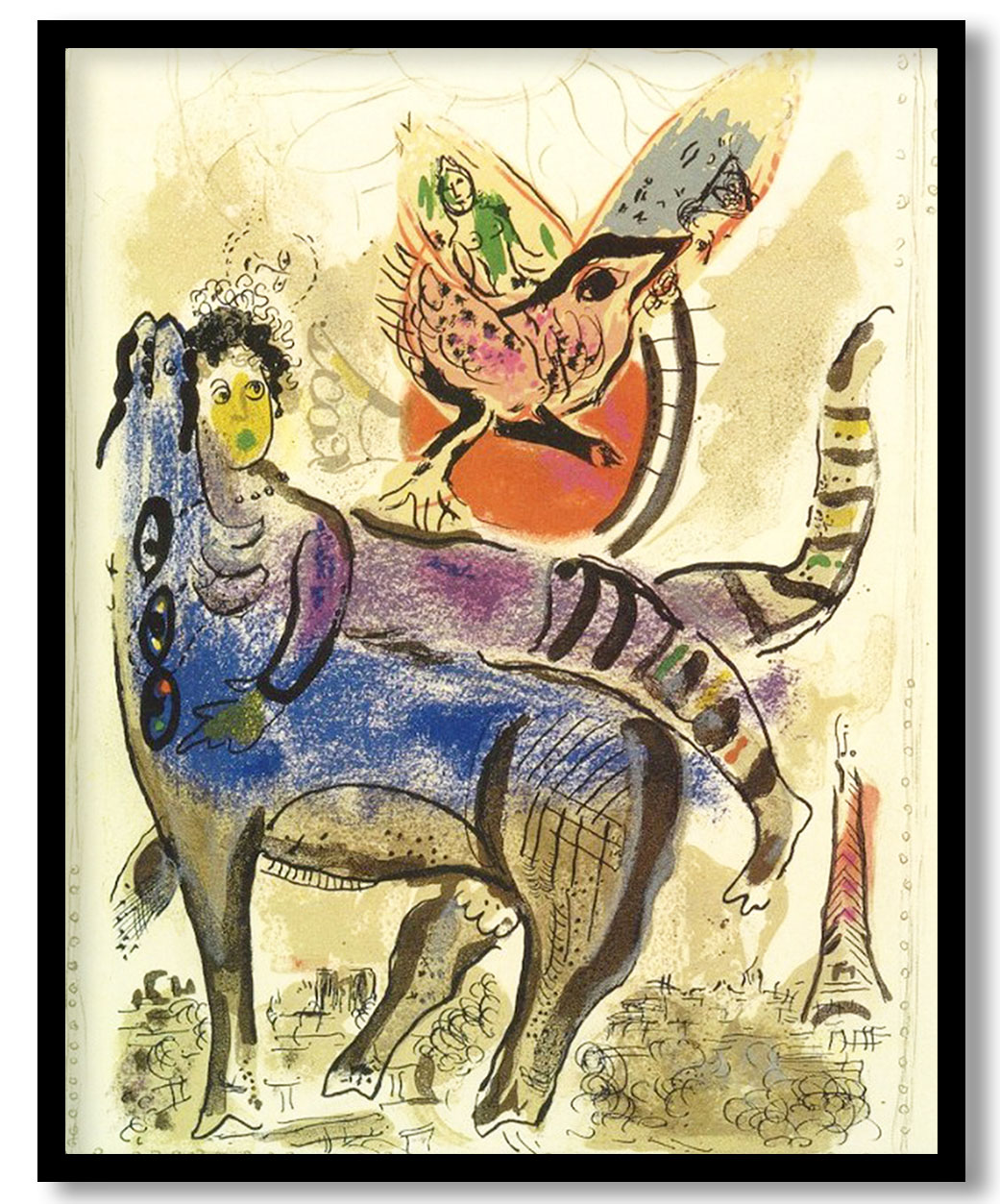 A blue cow by Marc Chagall (1967) - Wall Art - 10+ Sizes, 50+ Frames ...
