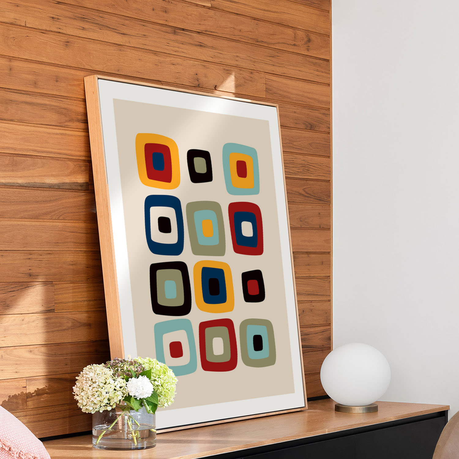 Minimalistic chromatic blocks abstract - Wall Art, Hanging Wall Decor ...