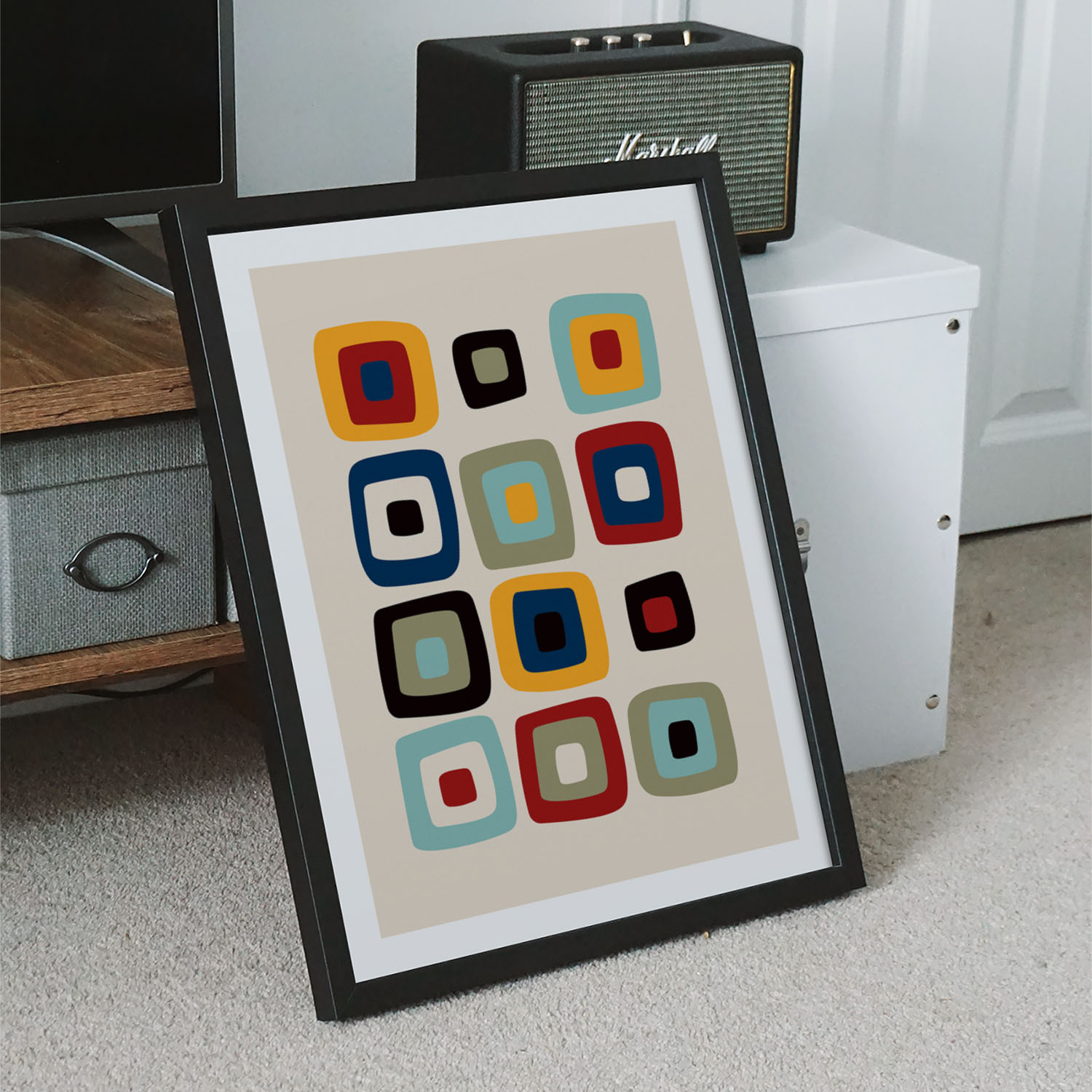 Minimalistic chromatic blocks abstract - Wall Art, Hanging Wall Decor ...