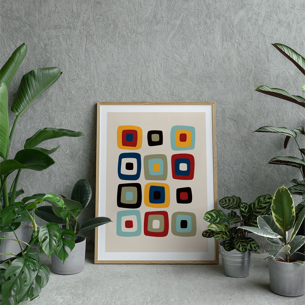Minimalistic chromatic blocks abstract - Wall Art, Hanging Wall Decor ...