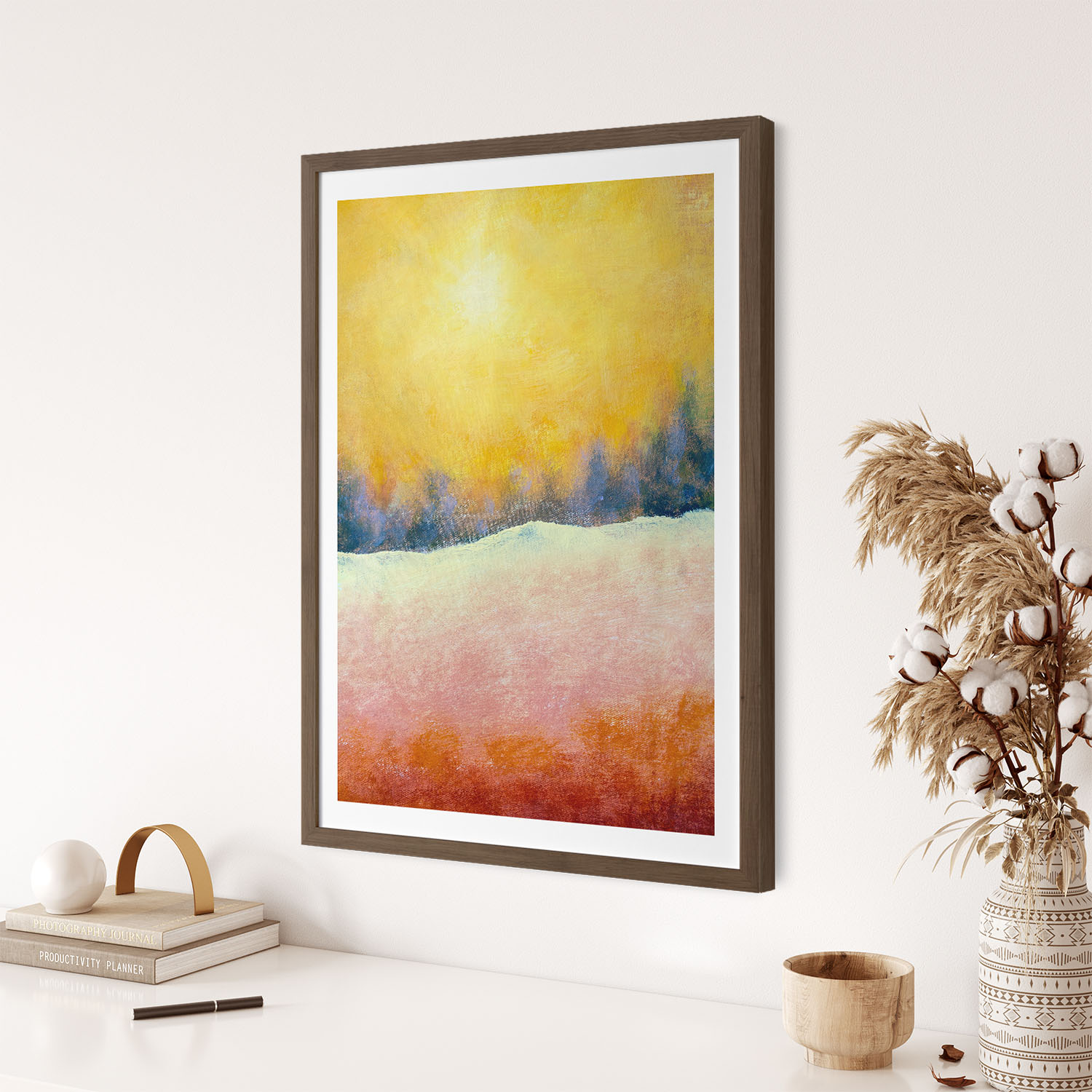 Abstract sunny day landscape painting - BestOfBharat