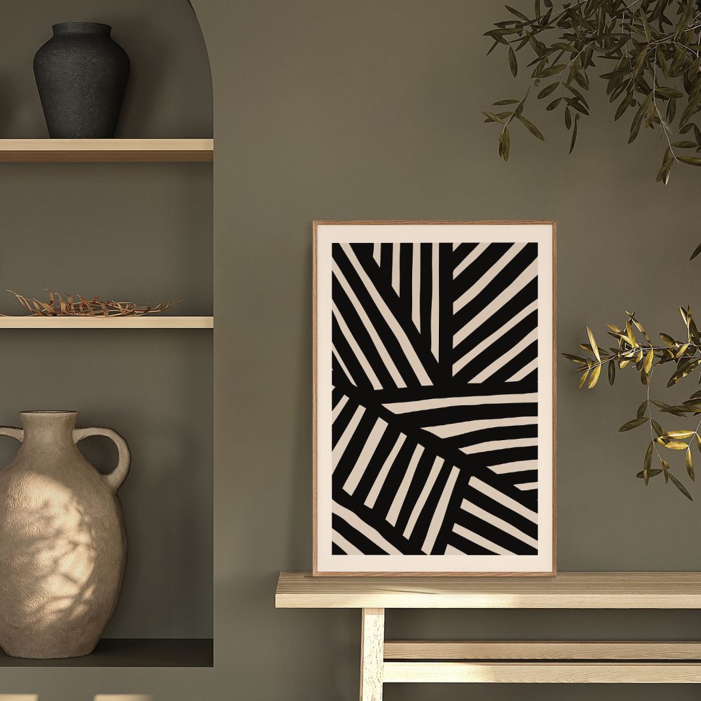 Splendid composition of black lines - Wall Art, Hanging Wall Decor ...