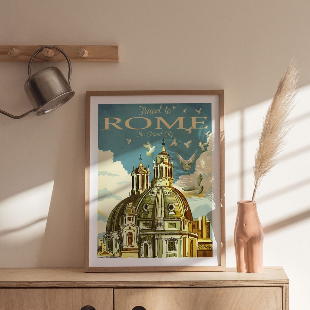 Travel to Rome Poster - Wall Art, Hanging Wall Decor, Home Decor ...