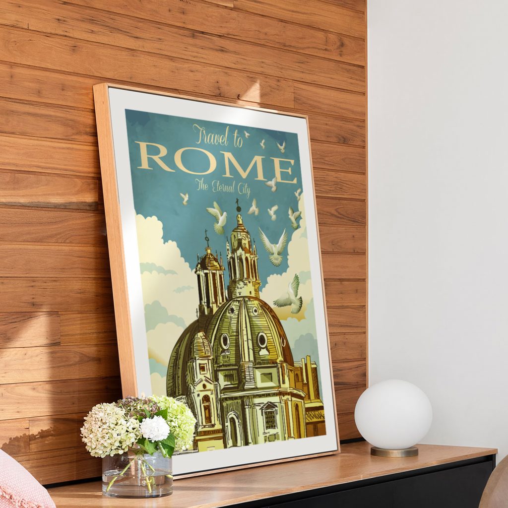 Travel to Rome Poster - Wall Art, Hanging Wall Decor, Home Decor ...
