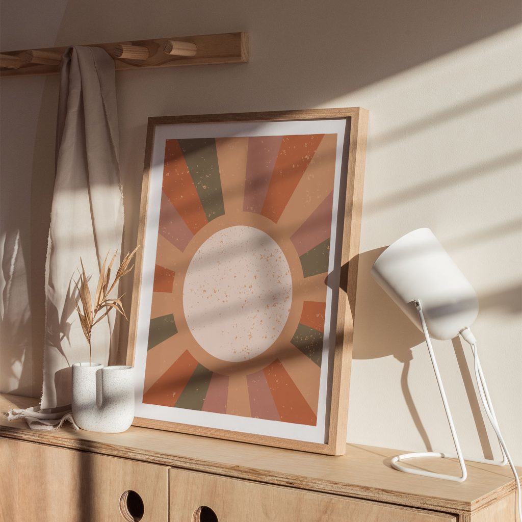 Abstract Boho Sun Rays - Wall Art - 10+ Sizes, 50+ Frames, Museum ...