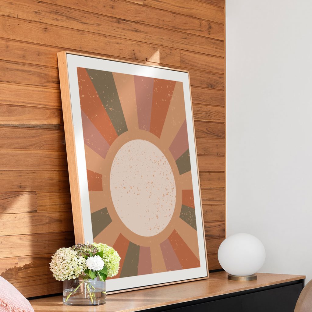 Abstract Boho Sun Rays - Wall Art - 10+ Sizes, 50+ Frames, Museum ...