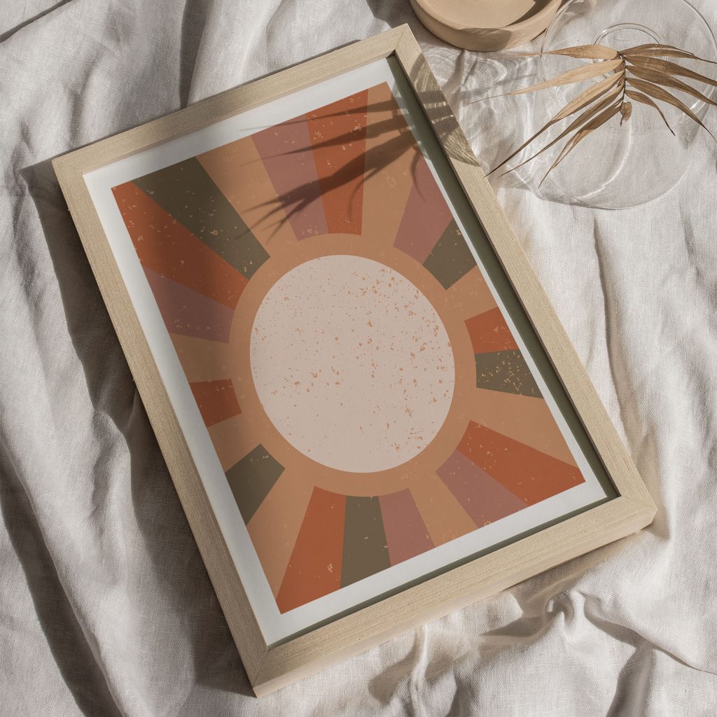 Abstract Boho Sun Rays - Wall Art - 10+ Sizes, 50+ Frames, Museum ...