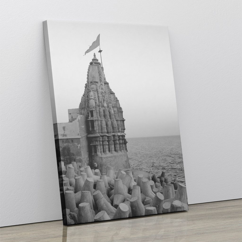 Monochrome Sight of Samudra Narayan Temple - Wall Art, Hanging Wall ...