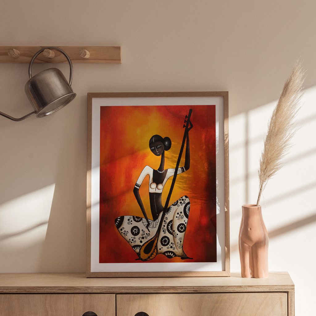 Elegant Sitar Player - Wall Art, Hanging Wall Decor, Home Decor ...