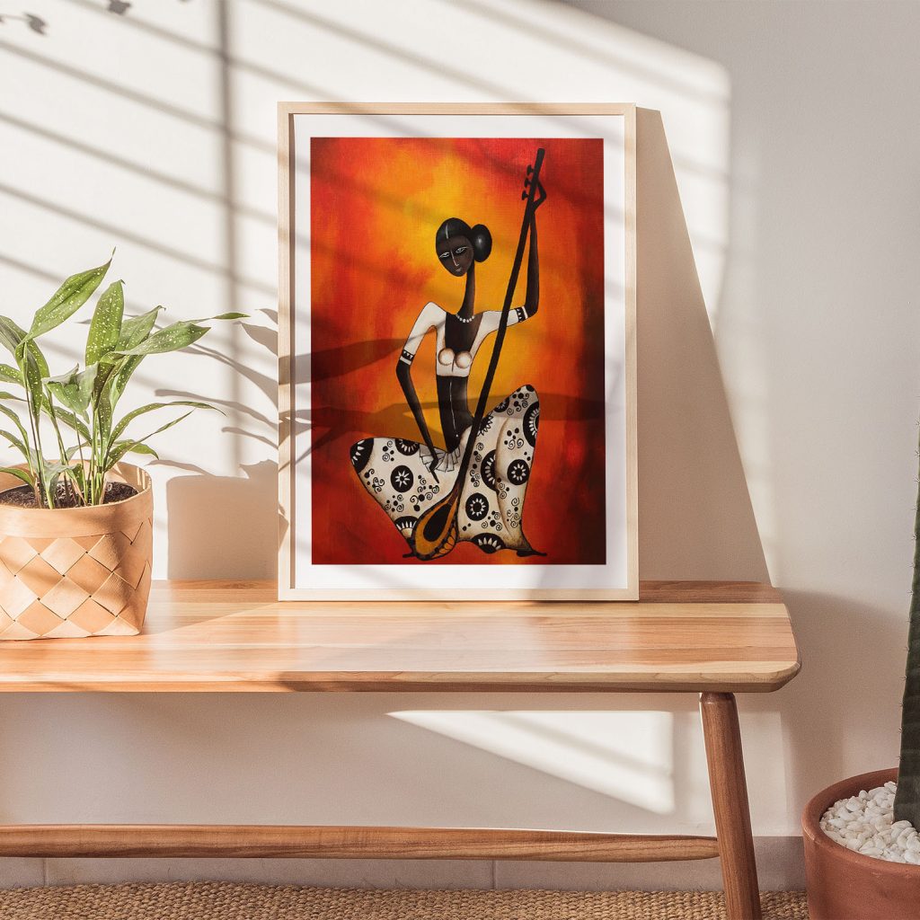 Elegant Sitar Player - Wall Art, Hanging Wall Decor, Home Decor ...