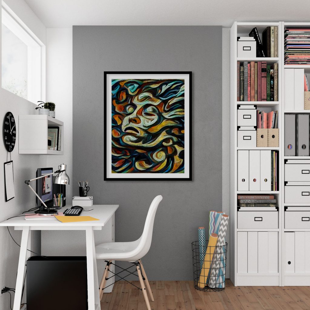 Abstract modern florid face painting - Wall Art - 10+ Sizes, 50+ Frames ...