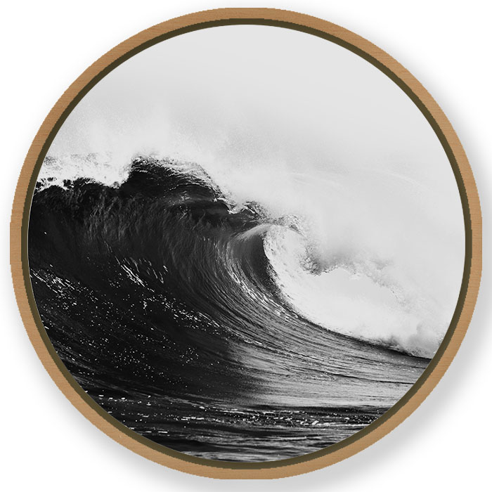 Large ocean waves - Circular Wooden Frames - Wall Art, Hanging Wall ...