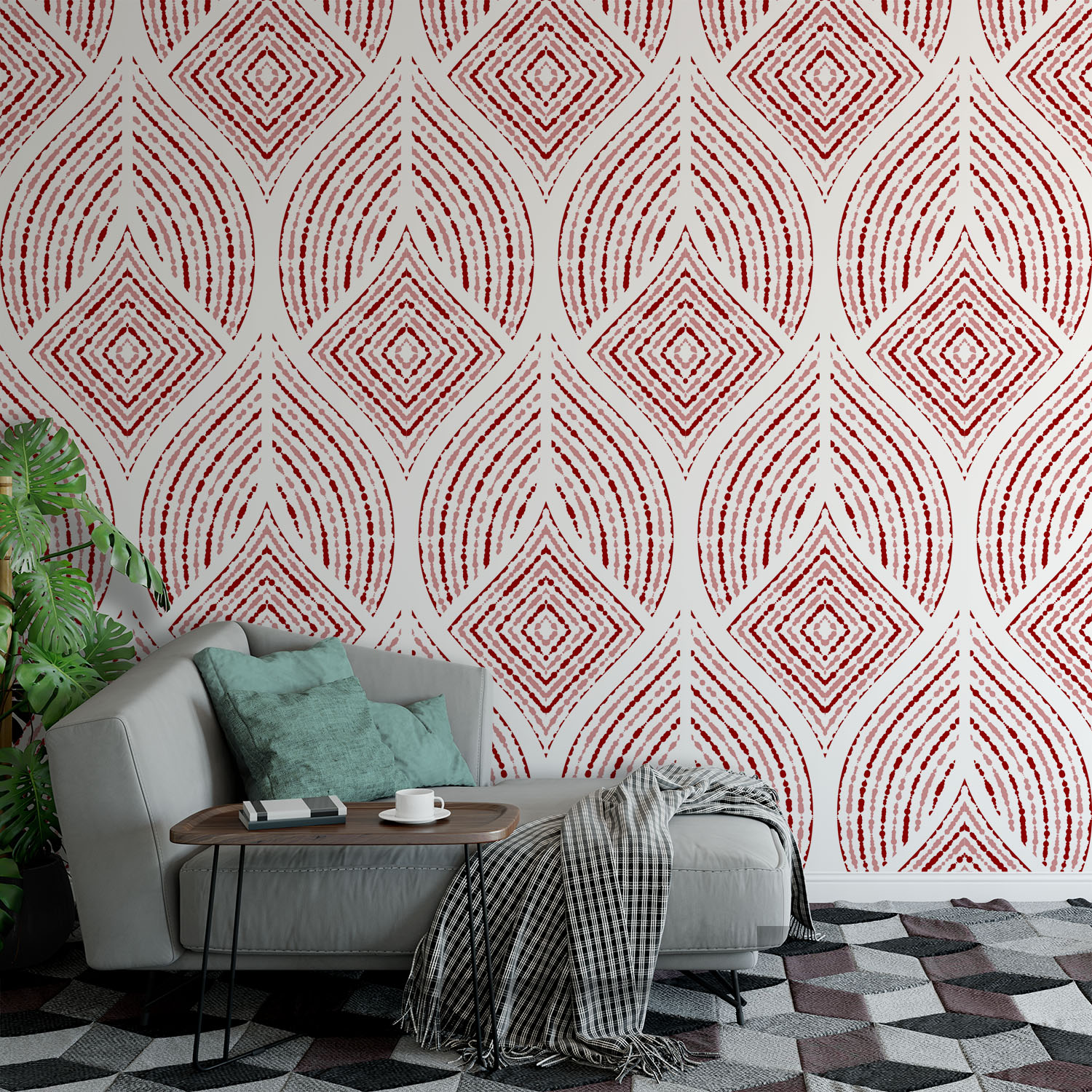 My lovely red curtain - Wall Mural, PVC free Wall Covering - Non Toxic ...