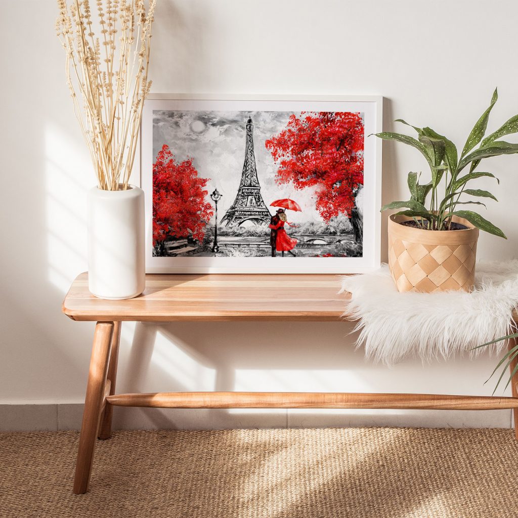 Love in Paris - Wall Art Decor, Framed Painting, Home Decor - BestOfBharat