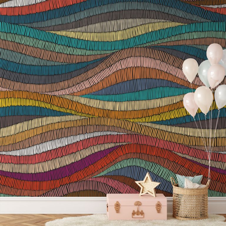 Rushing Colored Strings - Wall Mural, PVC free Wall Covering - Non ...